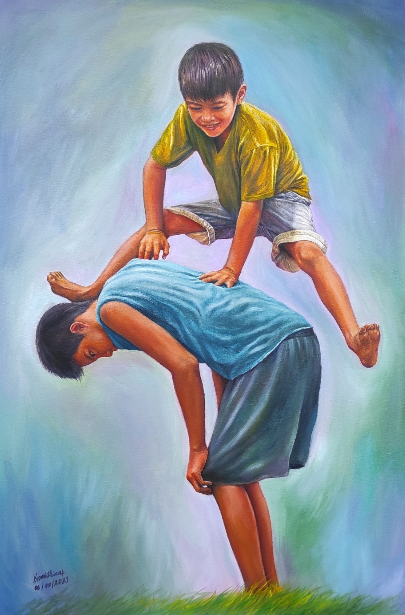 Noah Sian | Luksong Baka (2021) | Sold - FilipinoArt.ph